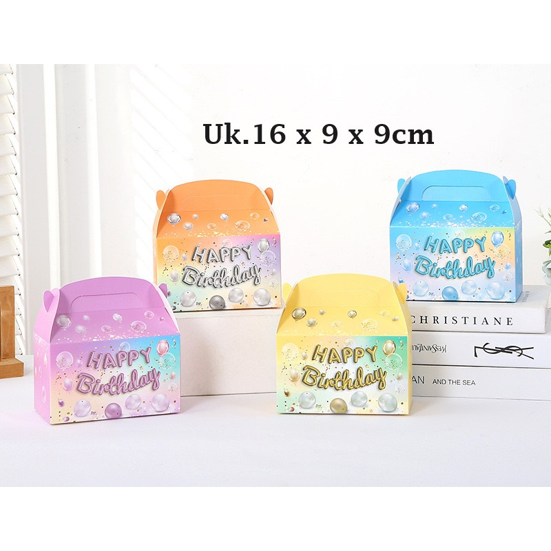 Jual Box Kue Ulang Tahun / Box Hampers Motif Happy Birthday / Box snack ...
