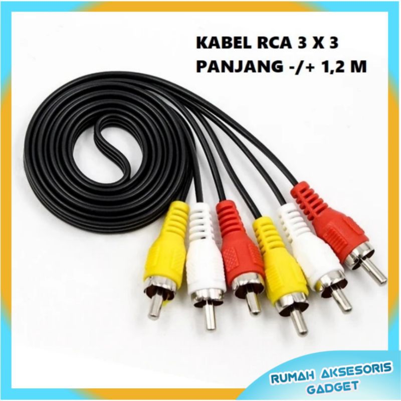 Jual Kabel RCA 3 in 3 AV Jack VCD STB set top box panjang 1,5 Meter | Shopee Indonesia