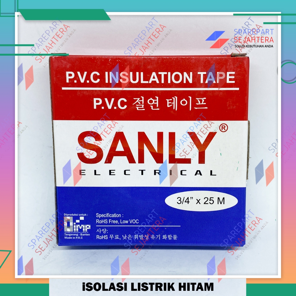 Jual LEM LAKBAN ISOLASI SOLASI LISTRIK KABEL PVC HITAM KOREA IMPORT ...
