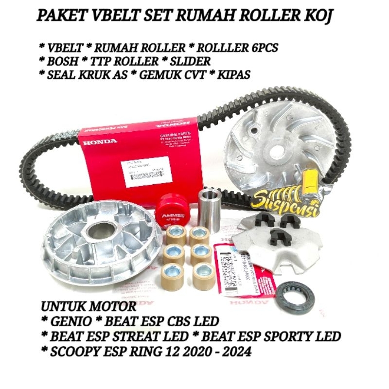 Jual PAKET RUMAH ROLLER SET KIPAS VBELT GENIO SCOOPY NEW RING 12 BEAT DELUXE NEW LED KOJ ...