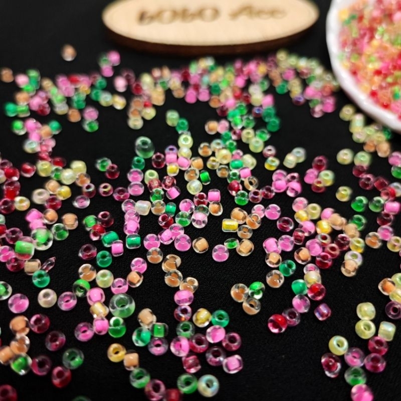 Jual Manik pasir kaca 3mm dan 4mm Mix edition (15gr) | Shopee Indonesia