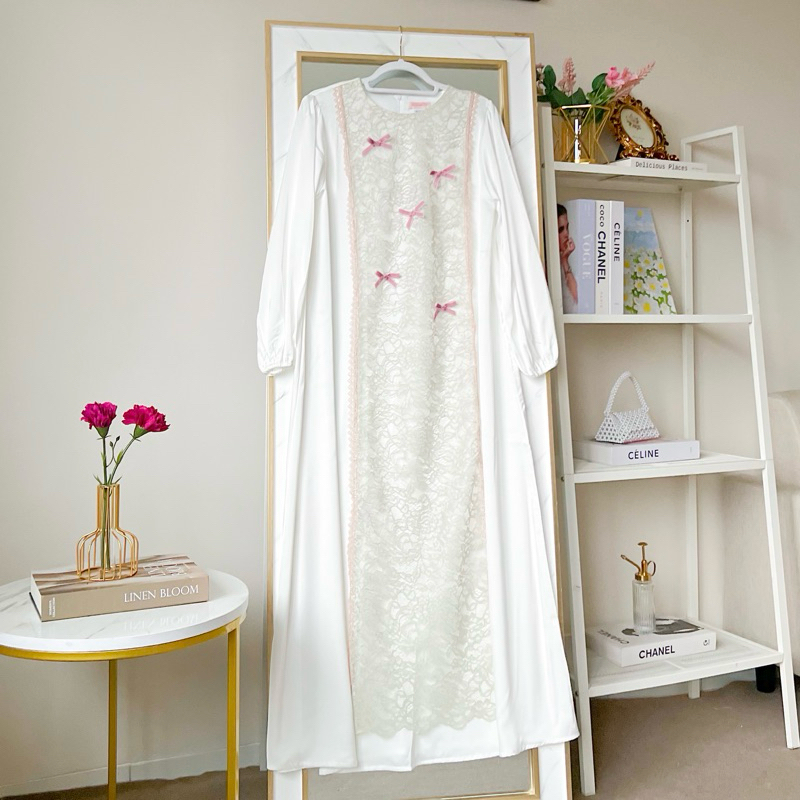 Jual ITSMOSTLY - Jane Ribbon Dress (Gamis / Dress Coquette) | Shopee ...