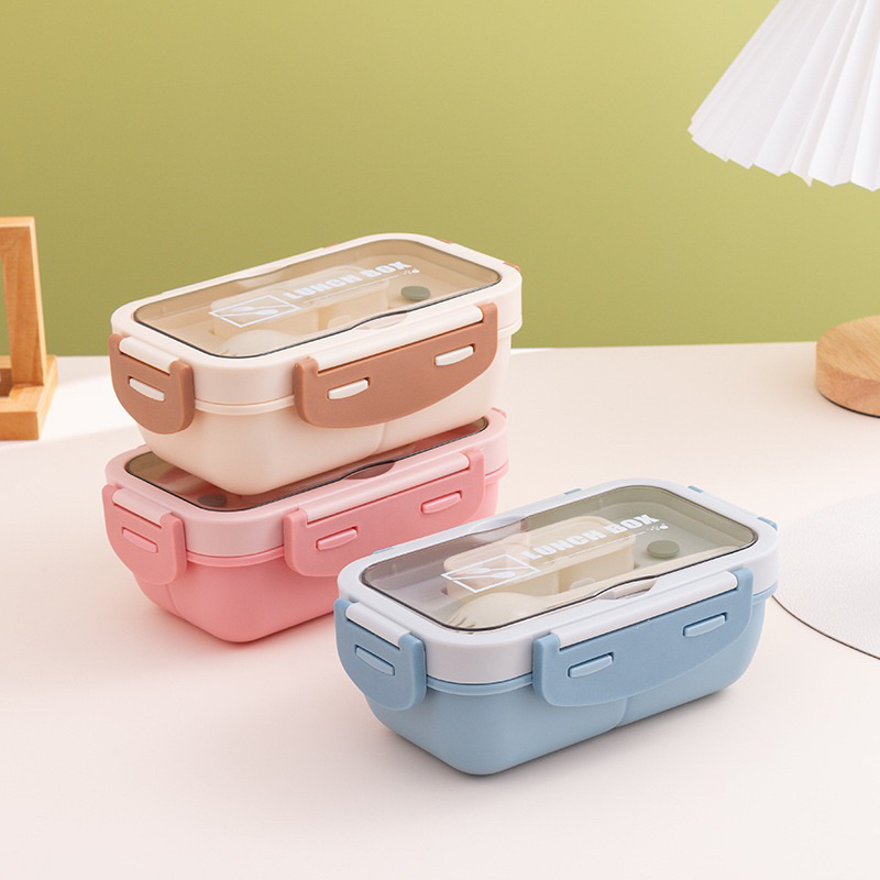 Jual [Hijau Tosca] LUNCH BOX SET Ukuran 840 ML | Tempat Makanan Anak ...