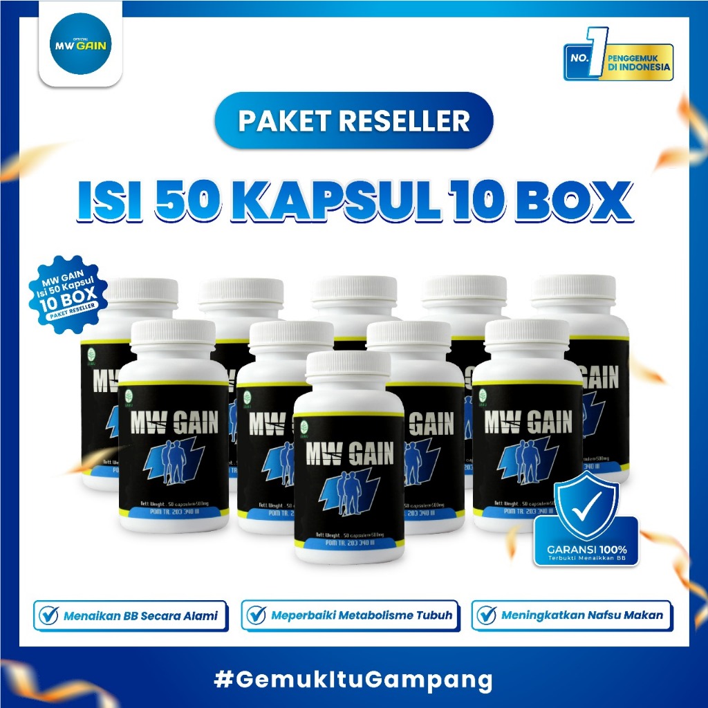 Jual Paket Reseller Master Weight Gain isi 100 Kapsul (10 Botol ...
