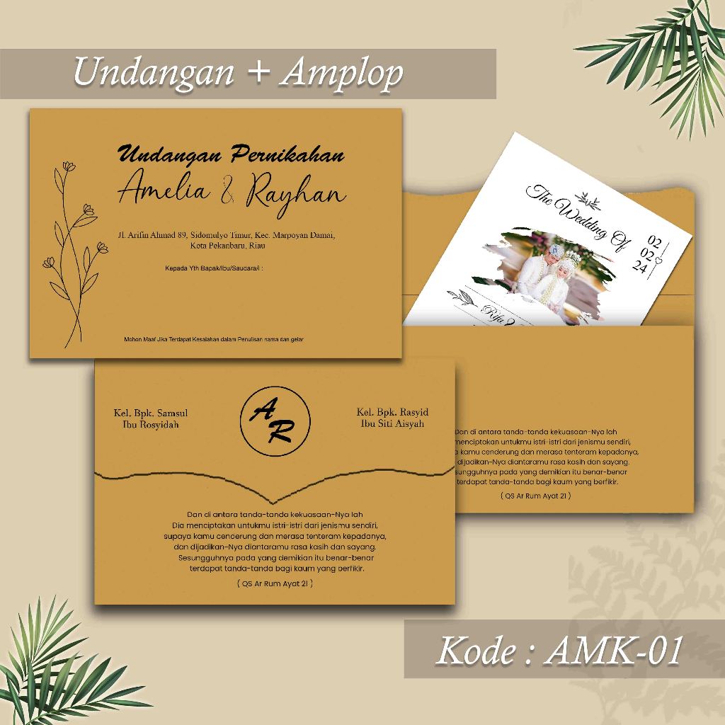 Jual UNDANGAN PERNIKAHAN AMPLOP AESTHETIC KRAFT - UNDANGAN NIKAH AMPLOP ...