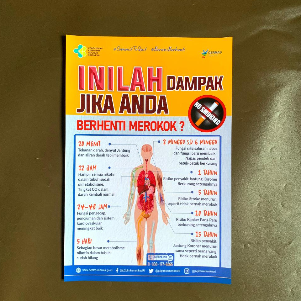 Jual Poster Dampak Jika Berhenti Merokok | Poster Akibat Berhenti ...