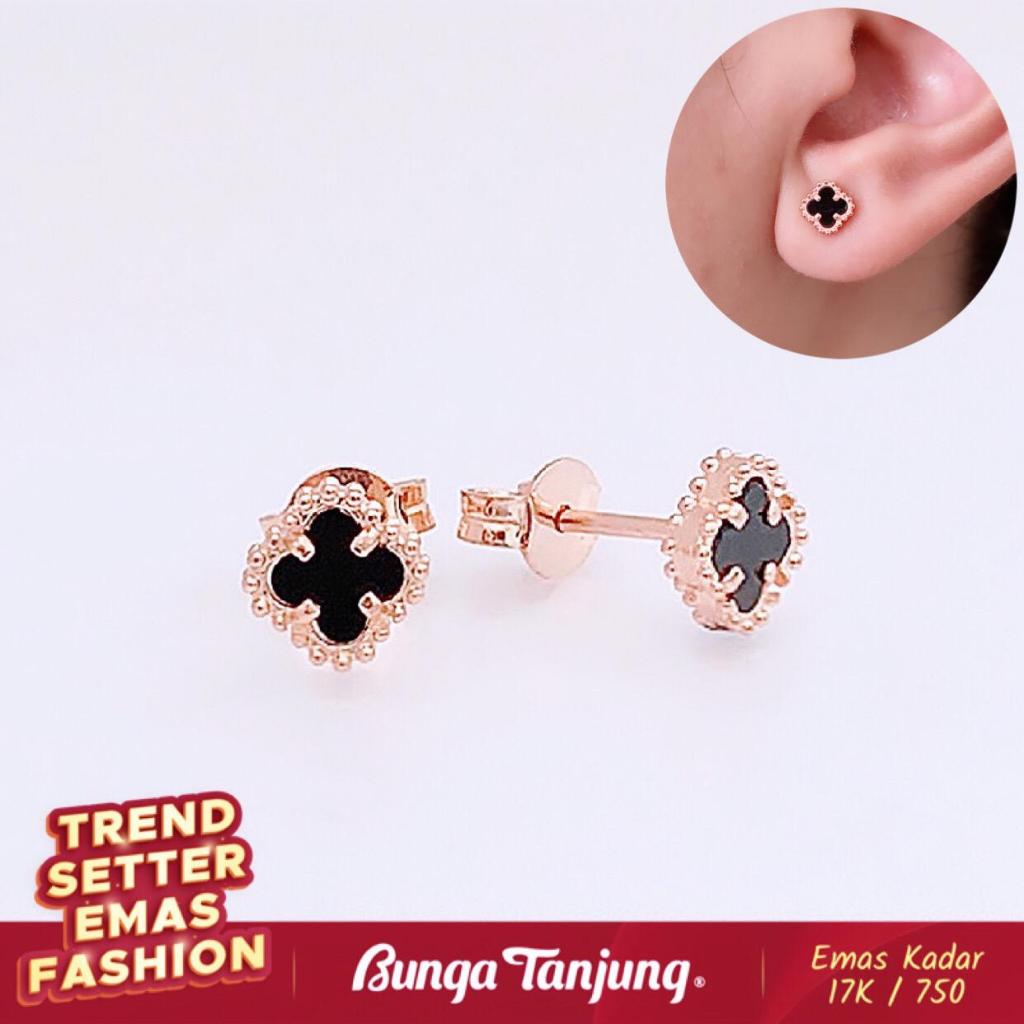 Jual ANTING TINDIK CLOVER WARNA HITAM - EMAS 17K - BUNGA TANJUNG GOLD ...