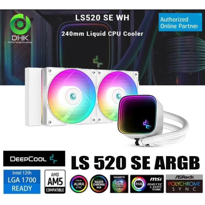 Jual Liquid Cooler DEEPCOOL LS520 SE White A-RGB | Shopee Indonesia