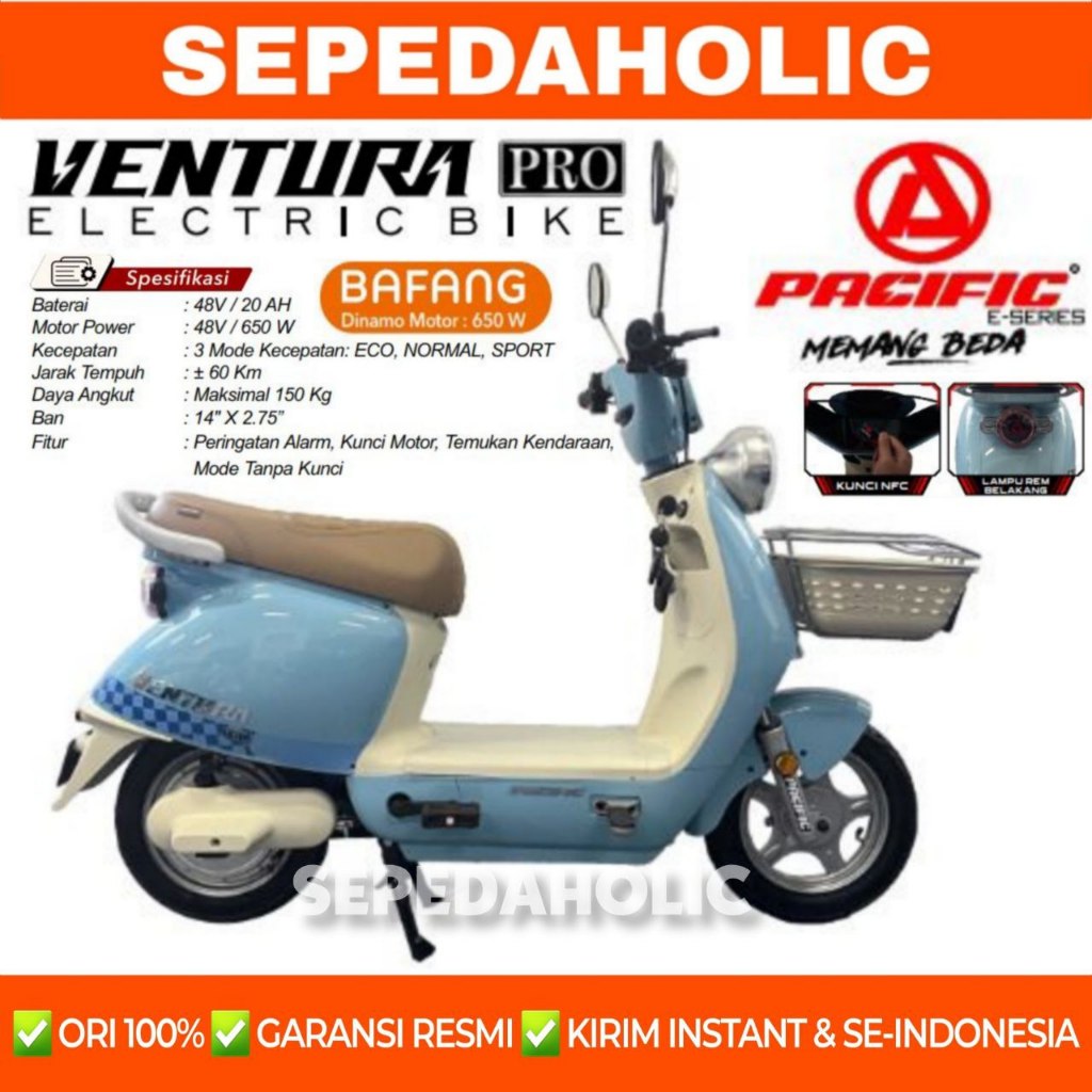 Jual Sepeda Listrik PACIFIC VENTURA PRO 650 Watt 20 AH / FACTOR FC 817 500 Watt Electric E Bike ...