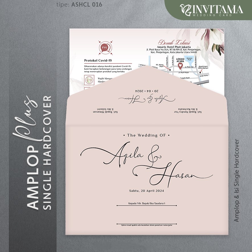Jual Kartu Undangan Pernikahan Wedding Amplop Single Hardcover ...