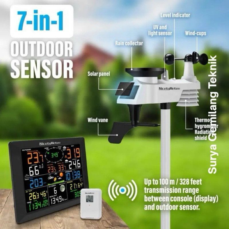 Jual Wireless Weather Station WiFi APP Sunlight Dew Point Rain UV ...