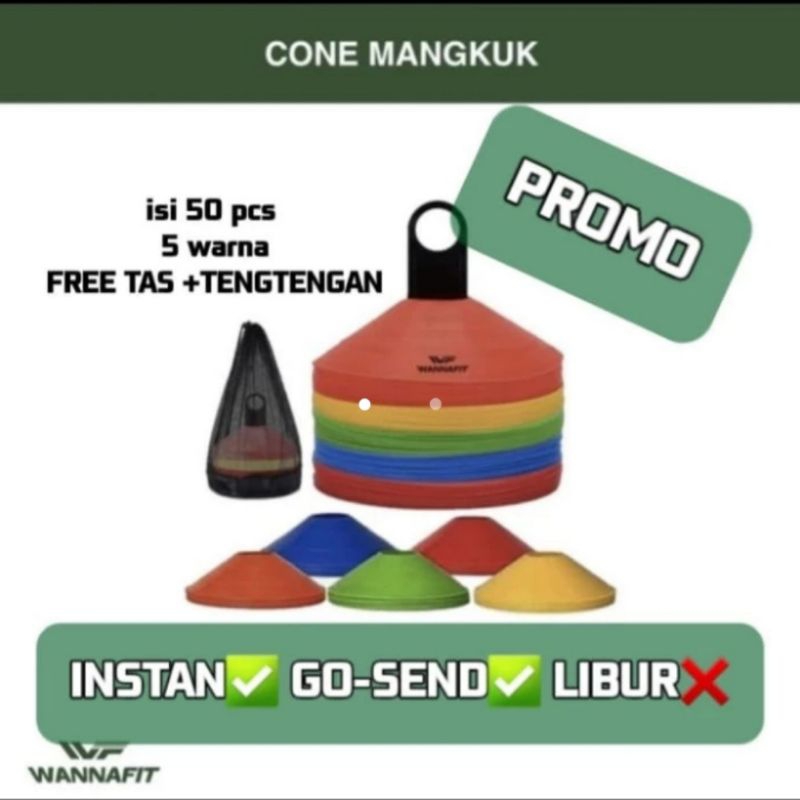 Jual CONE MANGKOK WANNAFIT ISI 50 PCS KUN BULAT MARKER MURAH | Shopee ...