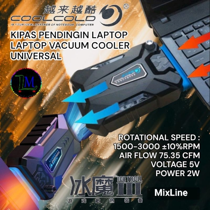Jual Kipas Pendingin Laptop Universal Laptop Vacuum Cooler CoolCold ...