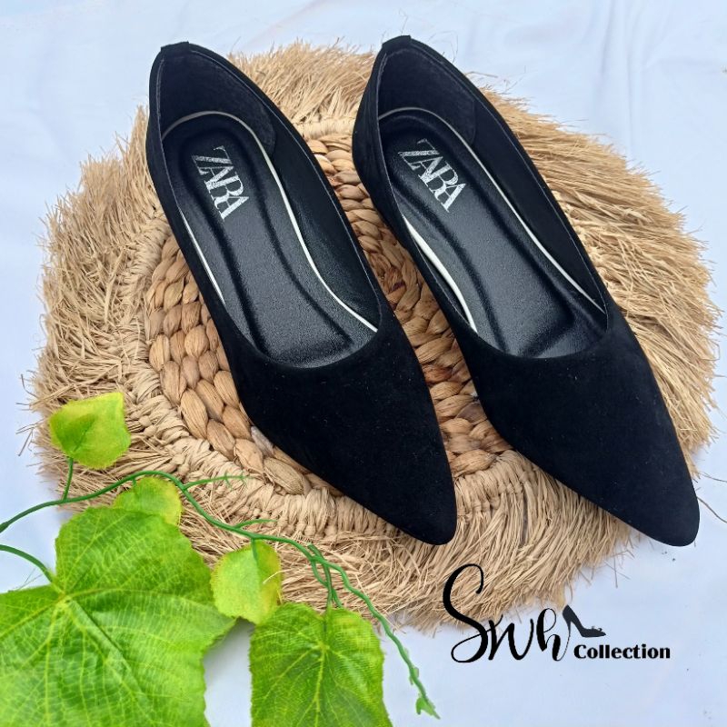 Jual sepatu wanita pantopel terbaru termurah Zara hak 3cm | Shopee Indonesia
