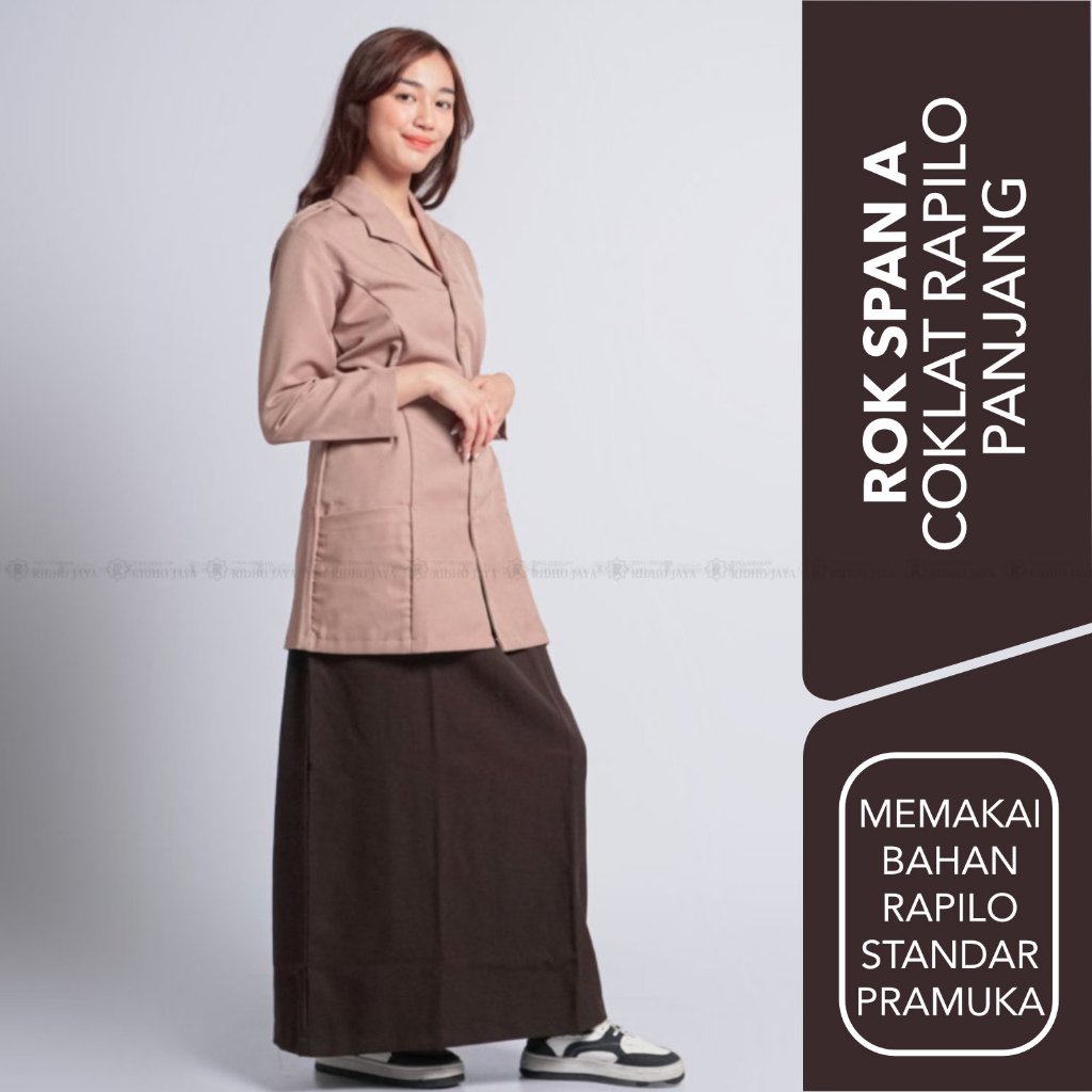 Jual RIDHO JAYA - Rok Span Coklat Rapilo Rafilo A Panjang Rok Pramuka ...