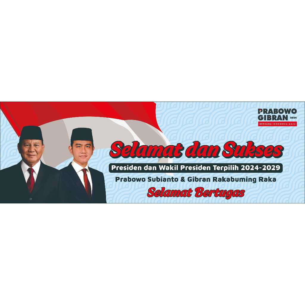 Jual BANNER FLEKSI PRABOWO GIBRAN SELAMAT SUKSES | Shopee Indonesia