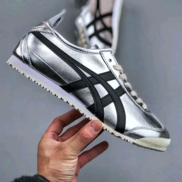 Jual Onit Tiger Mexico 66 Silver Black made in indonesia | Shopee Indonesia