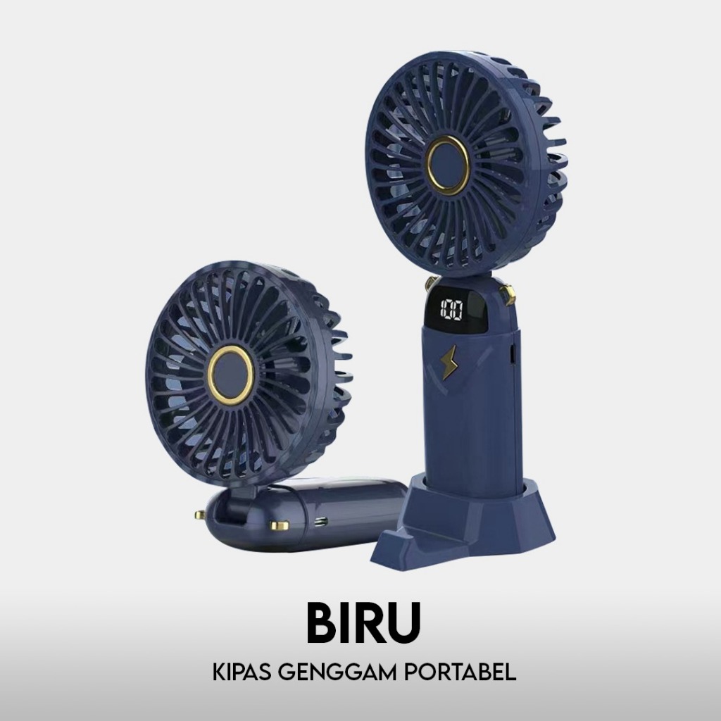 Jual Kipas Angin Mini Portabel USB Baterai 15000mAh Kipas Lipat LED ...