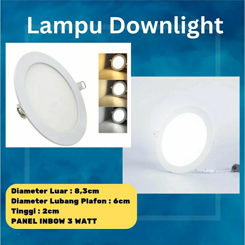 Jual Lampu Downlight// Downlight LED Panel Tipis// Downlight Bulat 3W ...