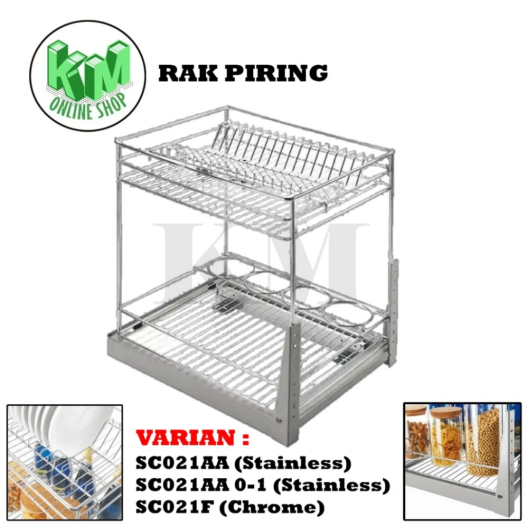 Jual Rak Piring Rak Botol Rak Dapur Kitchen Set Bawah 2 Tingkat / Rak ...