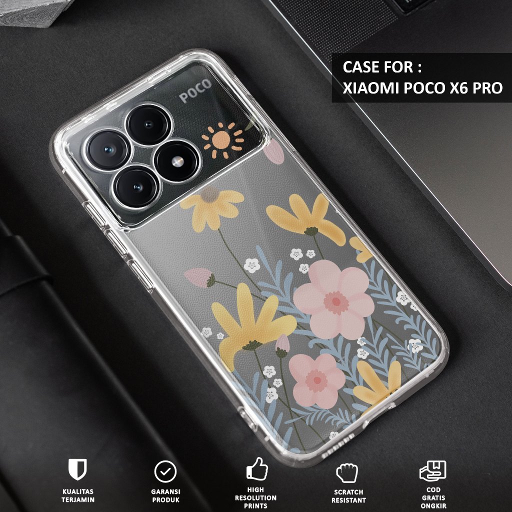 Jual CASE XIAOMI POCO X6 PRO - Motif FLOWER - Clear Case Softcase Bening Tebal - Casing Hp ...