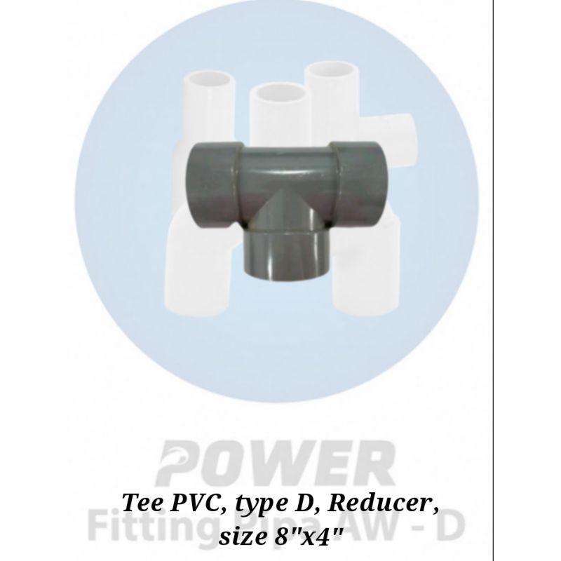 Jual Tee PVC Reducer Type D, 8"x 4", Standard SNI | Shopee Indonesia