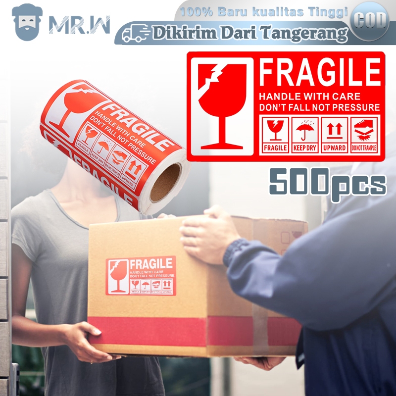 Jual 500pcs/Roll Sticker Fragile Unboxing Stiker Fragile Stiker Pecah ...