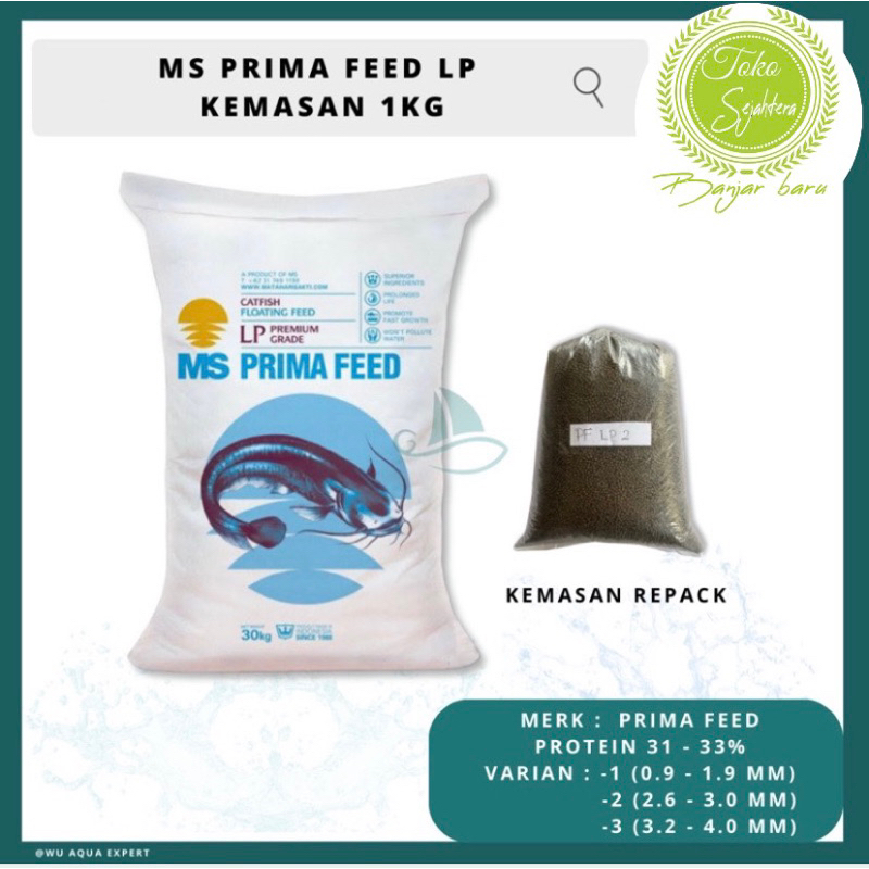 Jual REPACK 1 Kg PRIMA FEED LP PAKAN LELE PREMIUM GRADE PF NILA GURAME ...