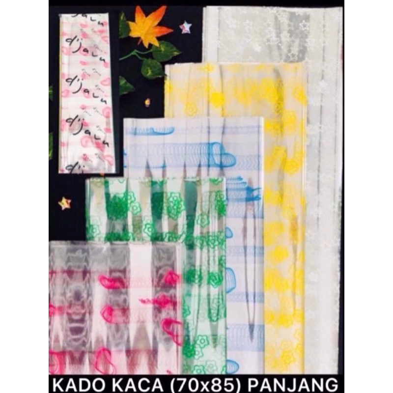 Jual Plastik Kado Kaca Bening MOTIF 70x80 cm isi 50 pcs / Kertas Kado ...