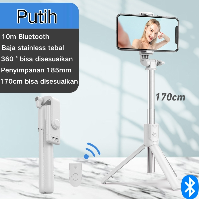 Jual 【 Ready stock】Tinggi 170cm Tongsis Tripod Bluetooth Selfie Stick 4 in 1 Led Tanpa Lampu ...