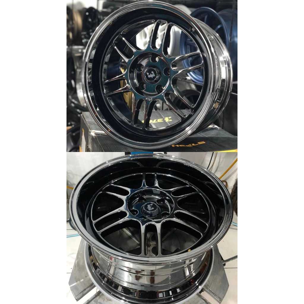 Jual velg rpf black chrome ring 18x9,5 et25 velg mobil innova,civic ...
