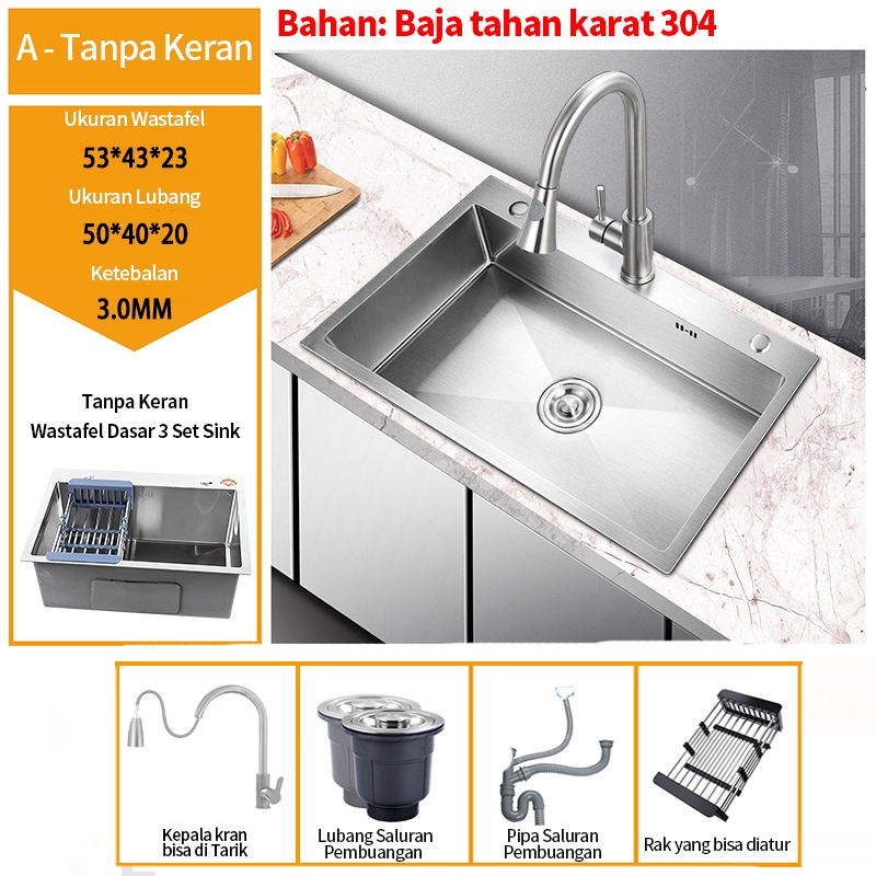 Jual Set Lengkap Kitchen Sink Black / Wastafel Bahan Stainless Steel ...