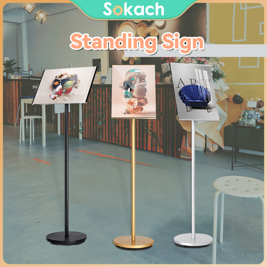 Jual Standing Sign Frame A3/A2/A4 Floor Standing Adjustable Frame ...