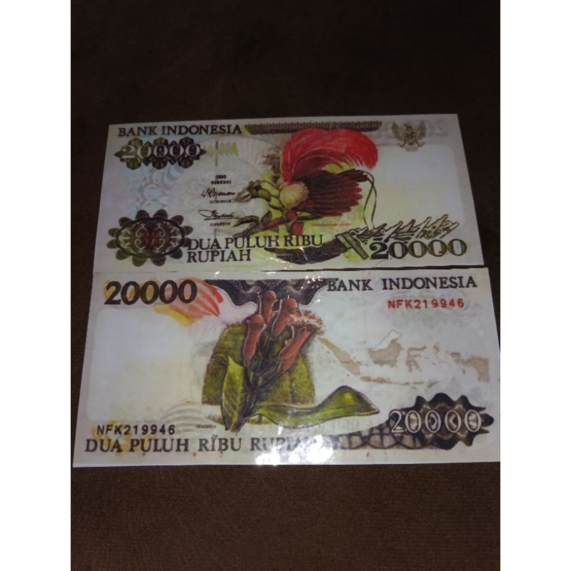 Jual uang mainan 20 ribu kuno laminating cendrawasih untuk mahar atau ...