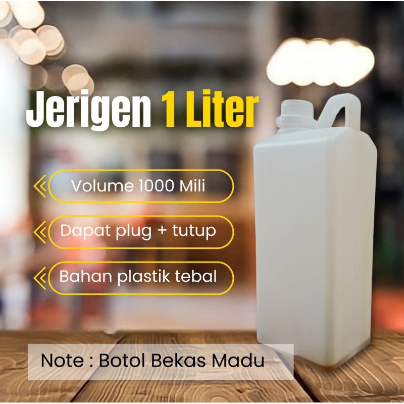 Jual Jirigen 1 Liter Warna Putih Tutup Double | Botol Jirigen 1 Liter ...