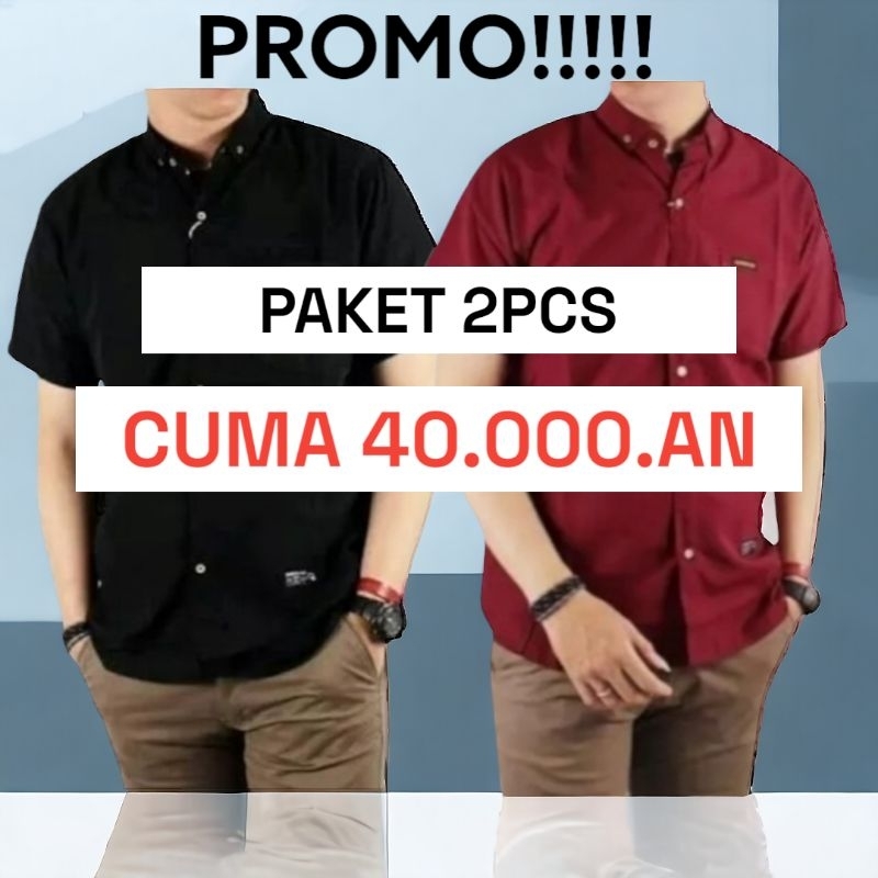 Jual PAKET HEMAT 2PCS KEMEJA POLOS LENGAN PENDEK || KEMEJA POLOS || HEM ...