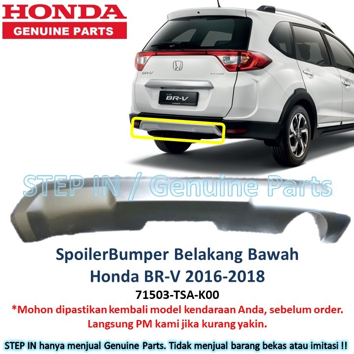 Jual Spoiler Bumper BELAKANG PENDEK Honda BRV 2016 2017 2018 BR-V ...