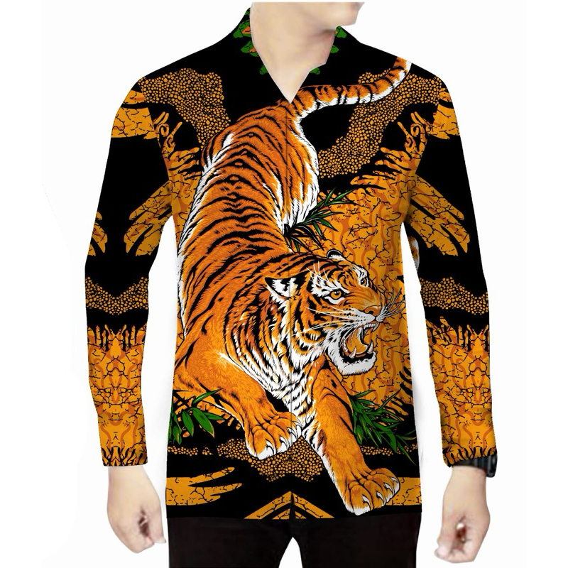 Jual BATIK MOTIF MACAN KUMBANG SUMATRA FULL FURING MODEL RUGULAR FIT ...