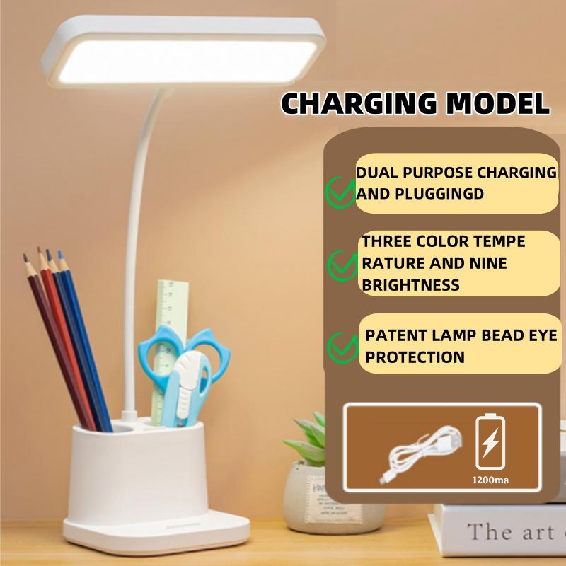 Jual Lampu Meja Belajar LED Portable Lampu Baca Flexible Tempat Pensil ...