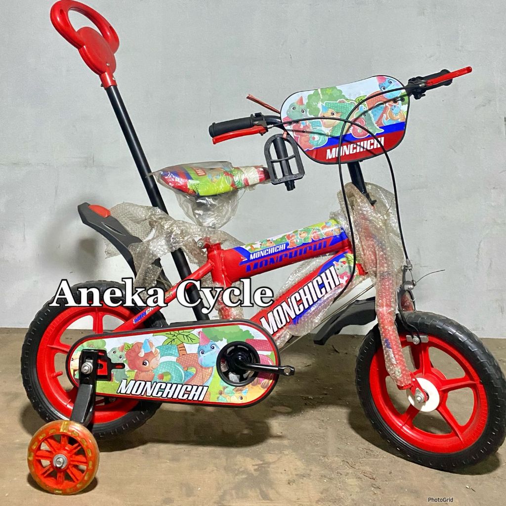 Jual Sepeda Anak Cowok Roda Empat BMX Monchichi Dinosaurus 12 Inch ...