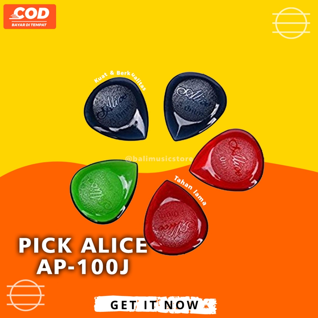 Jual BMS - Pick Gitar Akustik Elektrik ALICE stubby - Pick Guitar Bass ...