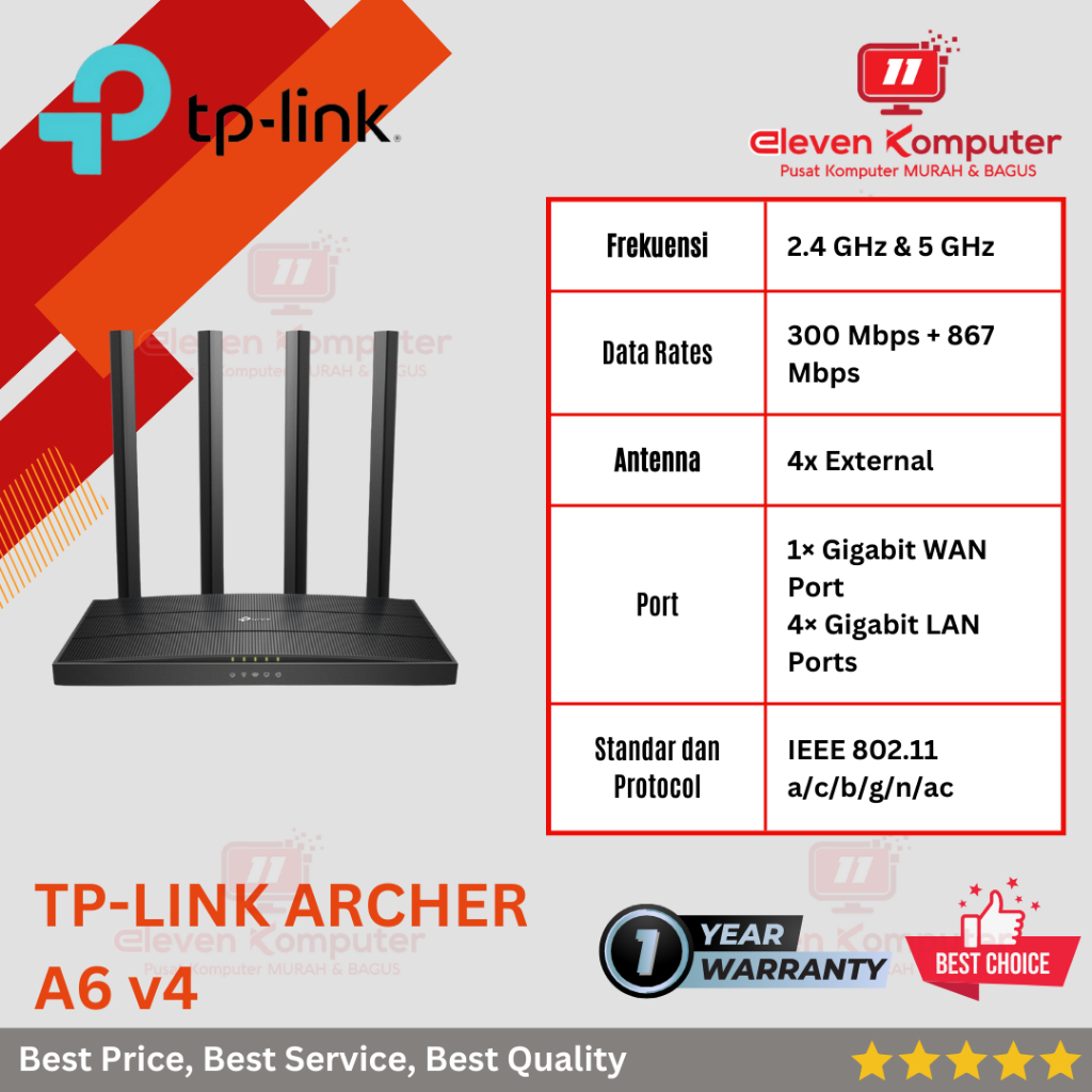 Jual TP-LINK Archer A6 AC1200 Mesh Wifi Router Ver.4.0 | Shopee Indonesia
