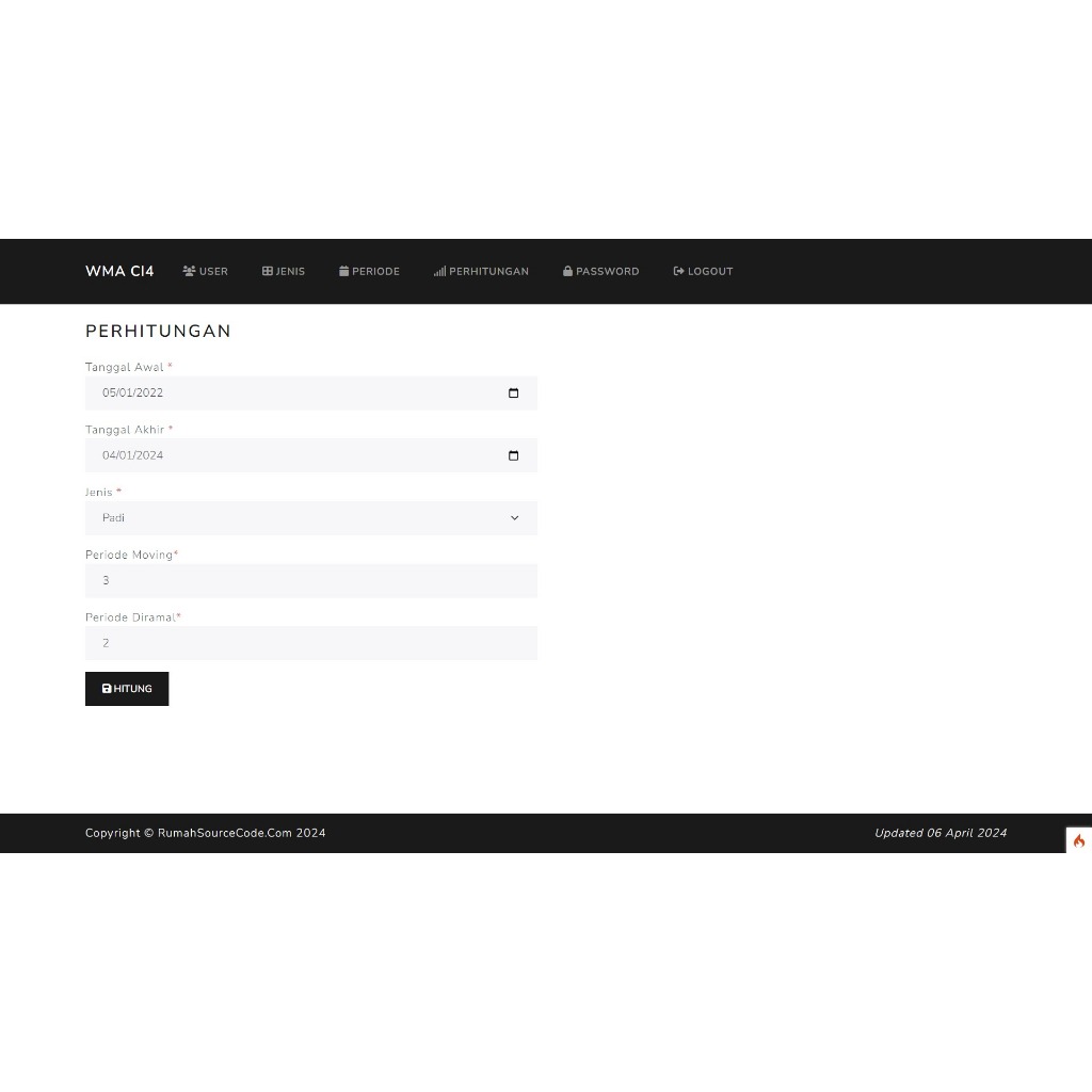 Jual Source Code Forecasting Metode Weighted Moving Average Codeigniter 2019