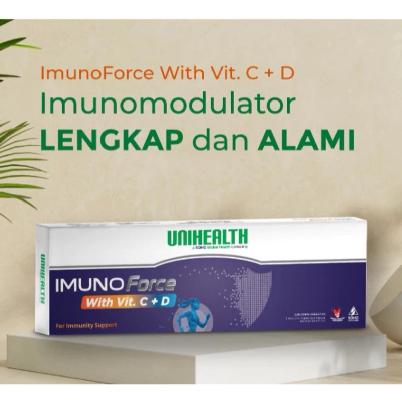 Jual Imuno Force With Vit C dan D imunomodulator unihealth | Shopee ...