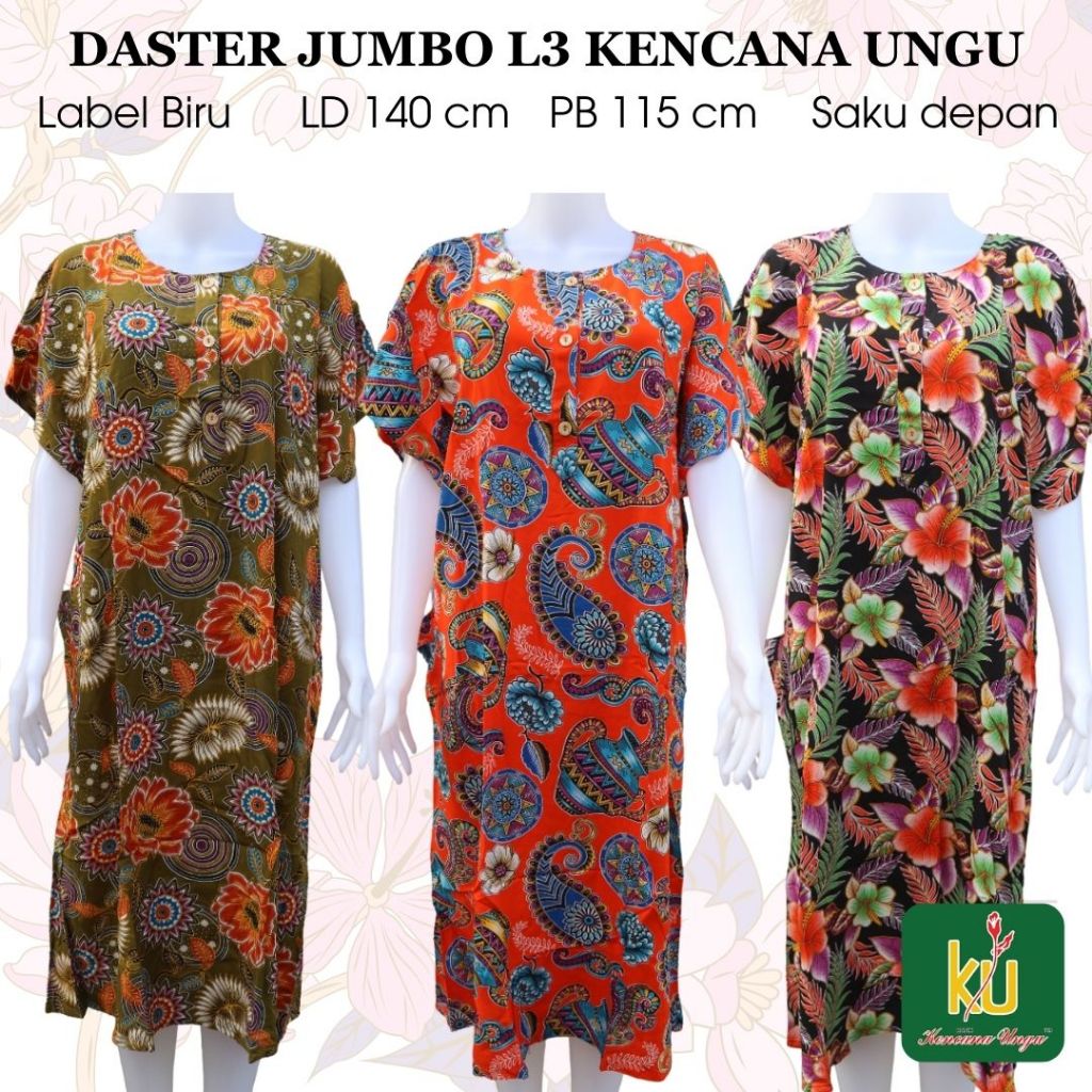 Jual Daster Jumbo L3 Kencana Ungu Label Biru LD 140 cm PB 115 cm Busui ...