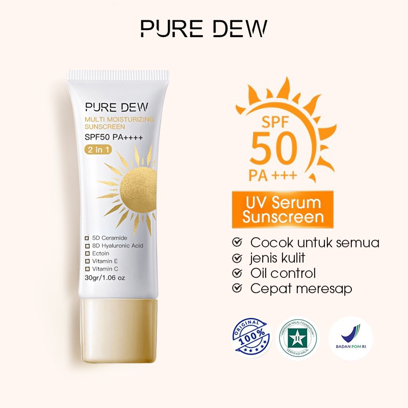 Jual PURE DEW - UV Serum Sunscreen Multi Moisturizing Sunscreen 5X Ceramide Serum Skin Barrier ...