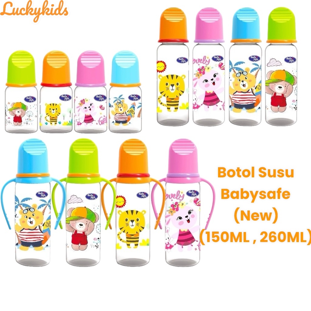 Jual (NEW) Botol Susu Baby Safe Feeding Bottle/ Botol Susu Bayi 150ml 260ml handle | Shopee ...