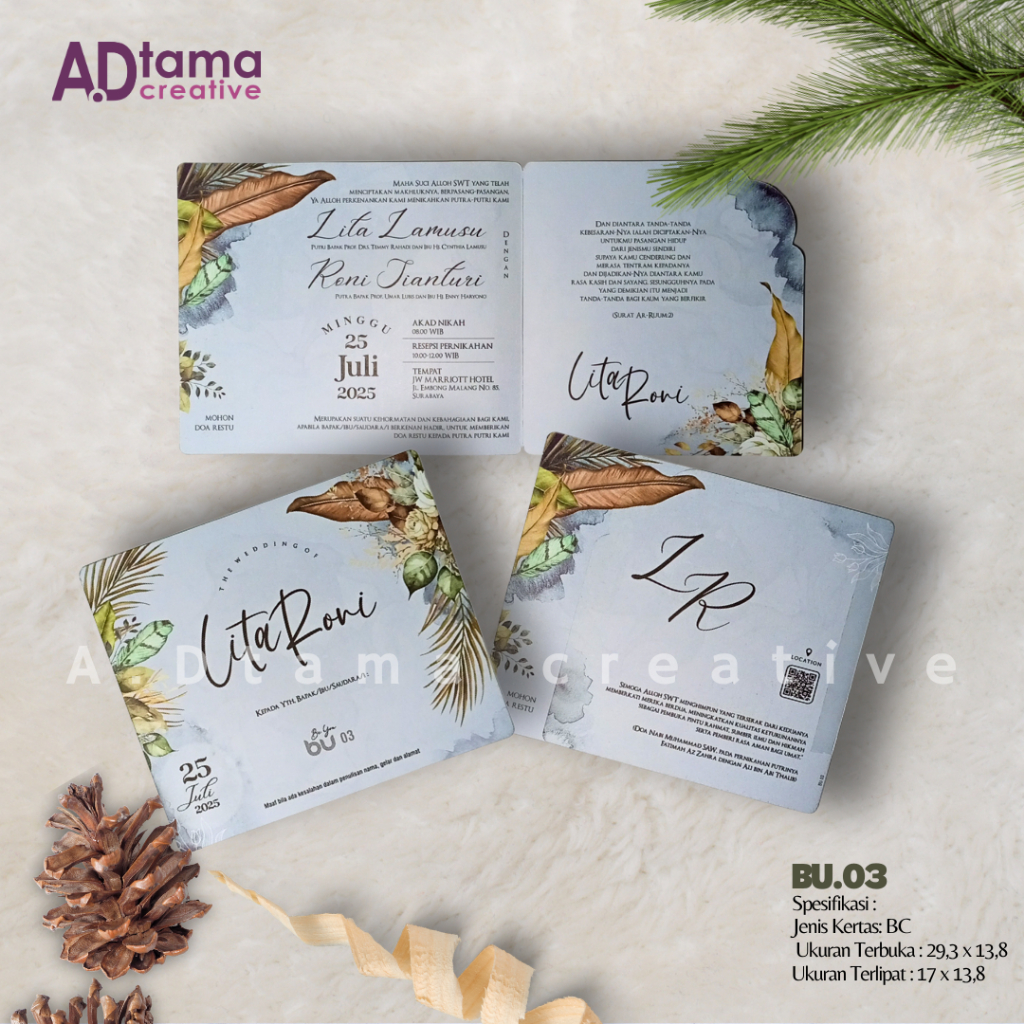 Jual Undangan BU03 | Undangan Pernikahan | premium | elegan | Mewah ...