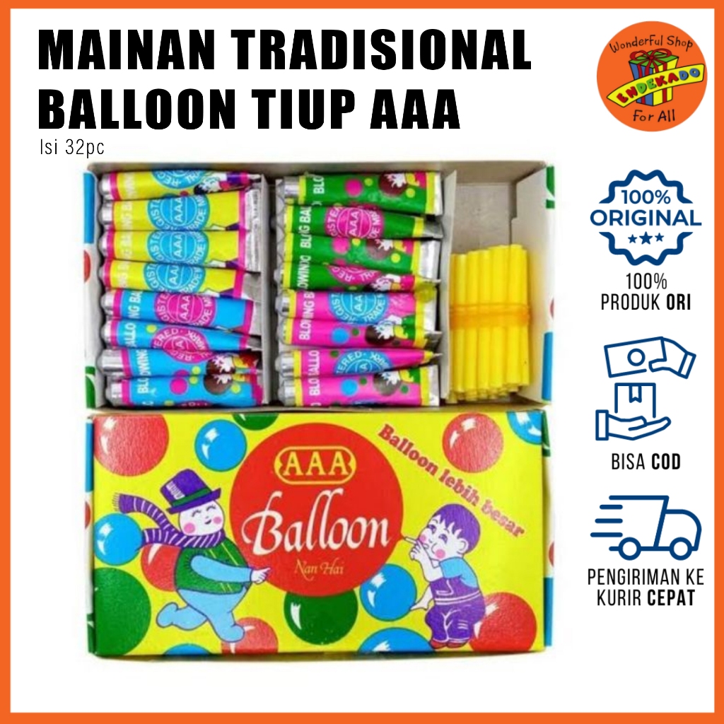 Jual Mainan Tradisional Balloon Tiup Balon AAA Anak | Shopee Indonesia