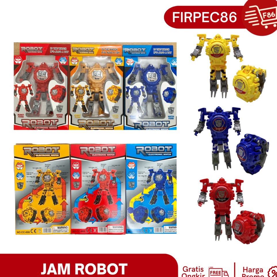 Jual Paket Baru F86 Jam Tangan Anak Robot Digital Watch Transformer ...